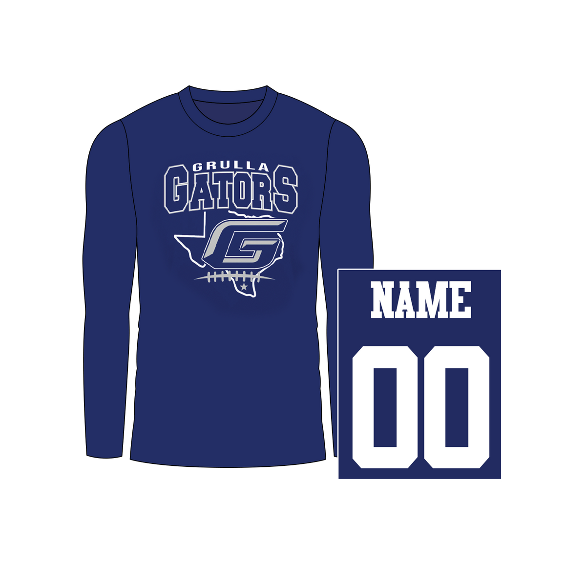 Quarterback Club-Royal Blue-Personalized-Long sleeve – Sign Works